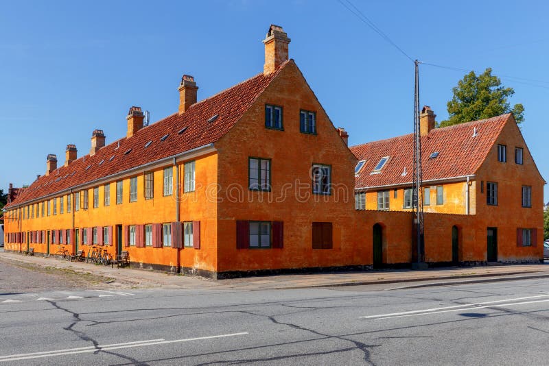Copenhagen. District Nyboder. Stock Image - Image of historic, denmark ...