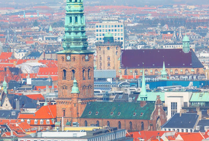 Copenhagen Downtown Architecture Stock Image - Image of aerial ...
