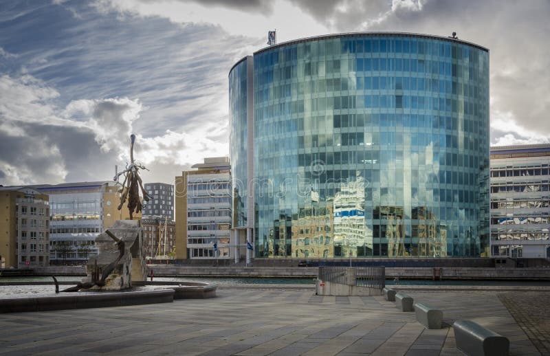 Copenhagen Harbour Buildings Editorial Photo - Image of glass ...
