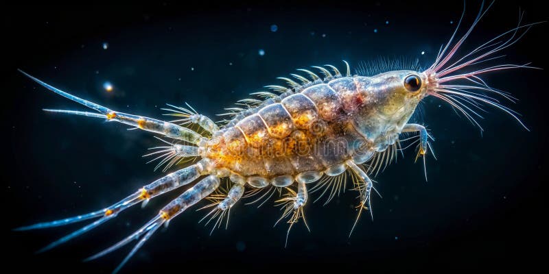Copepod from a Reef Aquarium Under the Microscope (maxillopoda ...