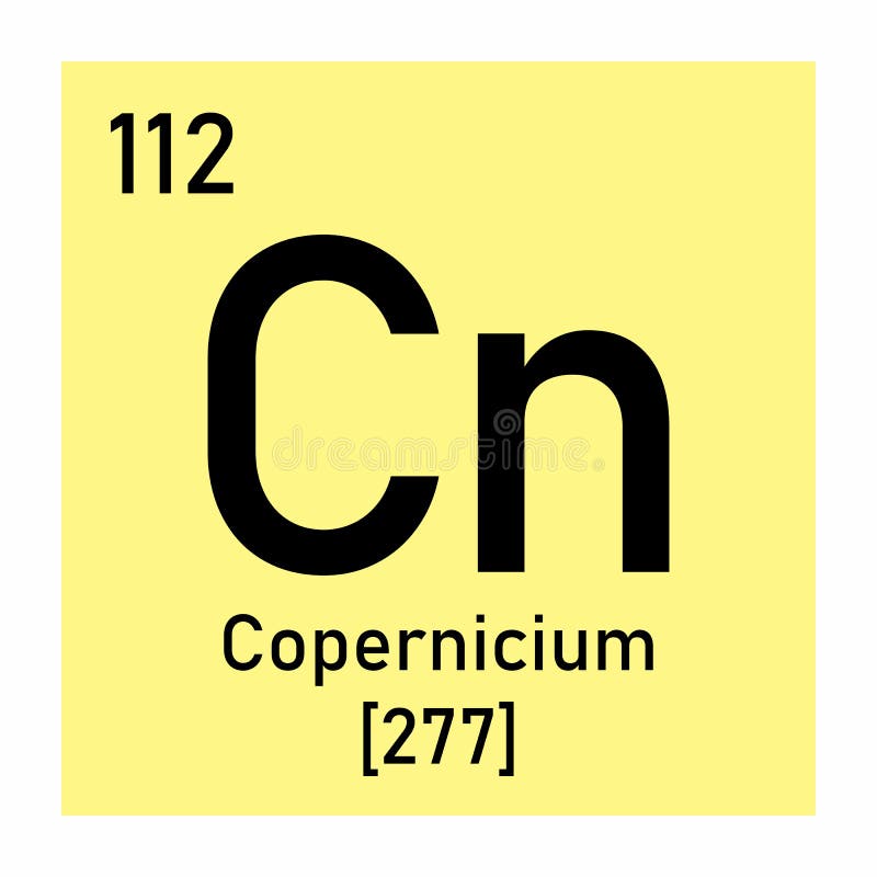 Copernicium Symbol. Sign Copernicium with Atomic Number and Atomic ...