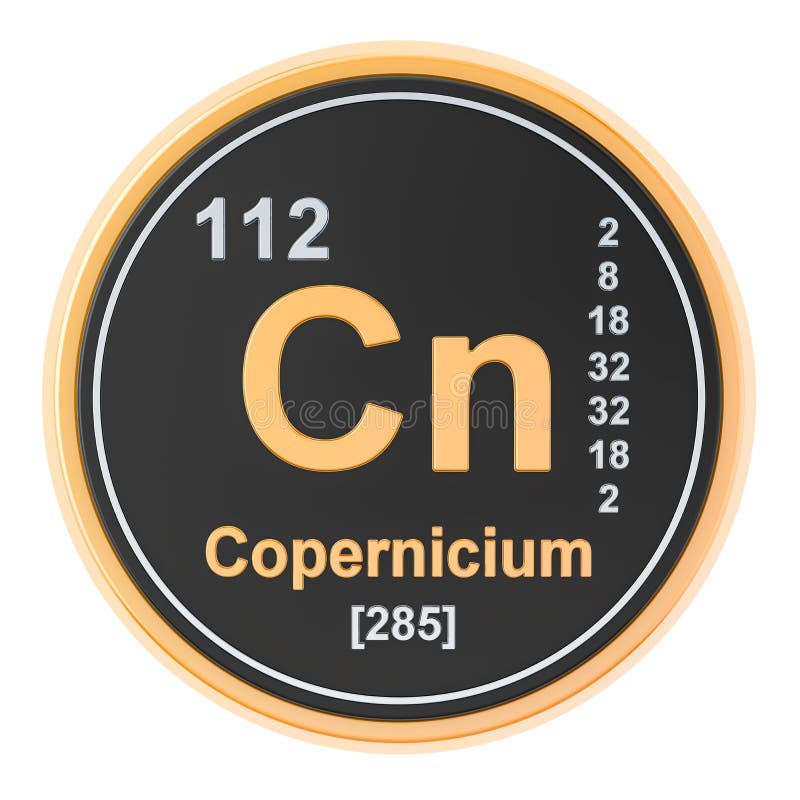 Copernicium Cn Chemical Element. 3D Rendering Stock Illustration ...