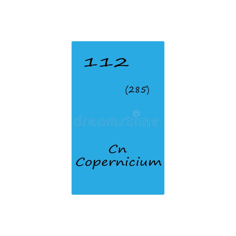 Copernicium Element Icon. One Hundred Twelve Number. Two Hundred Eighty Five Mass. Vector ...
