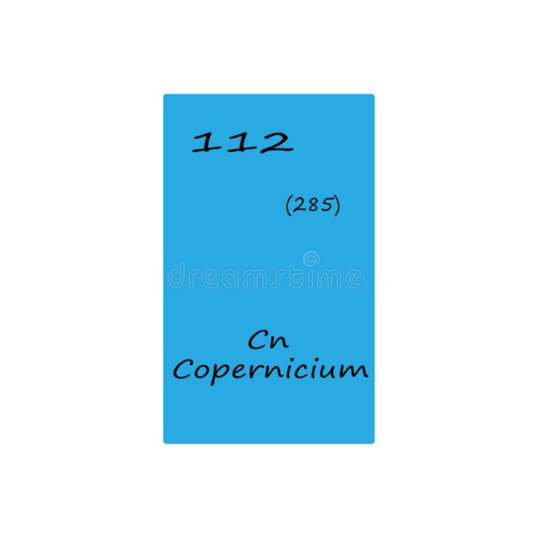 Copernicium Element Icon. One Hundred Twelve Number. Two Hundred Eighty Five Mass. Vector ...