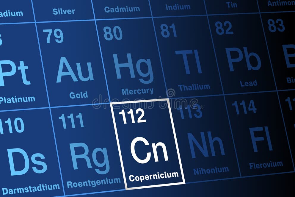 Copernicium on Periodic Table of the Elements, with Element Symbol Cn ...