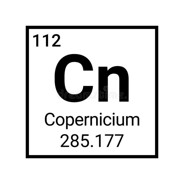 Copernicium Science Table Atomic Element Symbol Chemical Sign Stock ...
