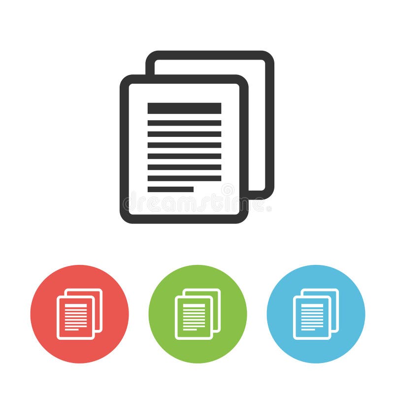 Copia Del Icono Plano Del Vector De Los Documentos Stock de ilustración ...