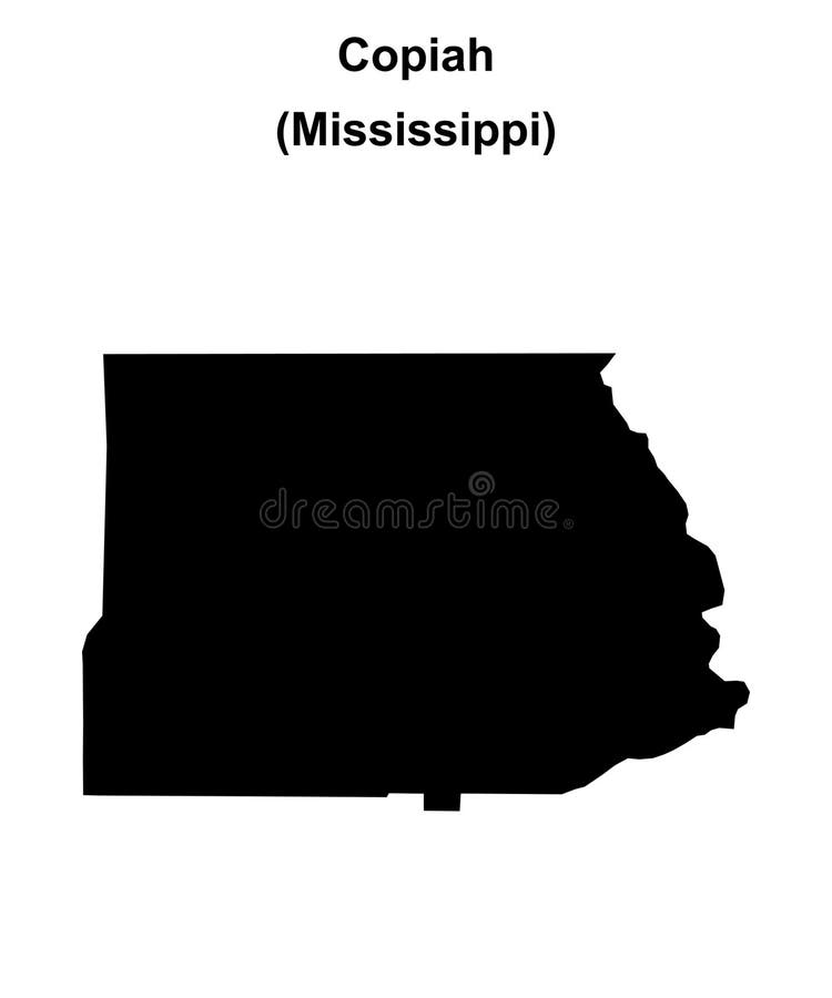 Copiah outline map stock vector. Illustration of area - 357456433