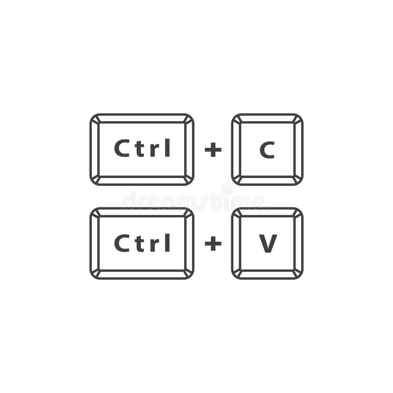 Copiar Y Pegar El Botón Ctrl C Y Ctrl V. Plantilla De Icono De Vector ... Copiar Y Pegar El Botón Ctrl C Y Ctrl V. Plantilla De Icono De Vector ...