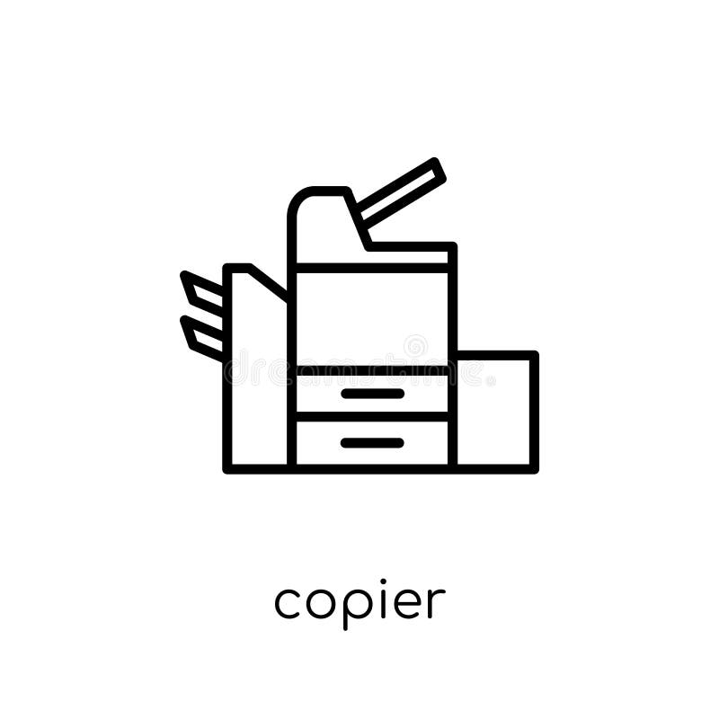 Copier Icon. Trendy Modern Flat Linear Vector Copier Icon on White ...
