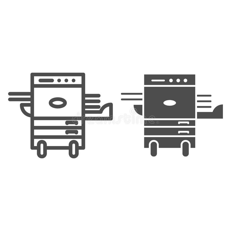 Copier Printer Solid Icon. Multifunction Laser Printer Vector ...