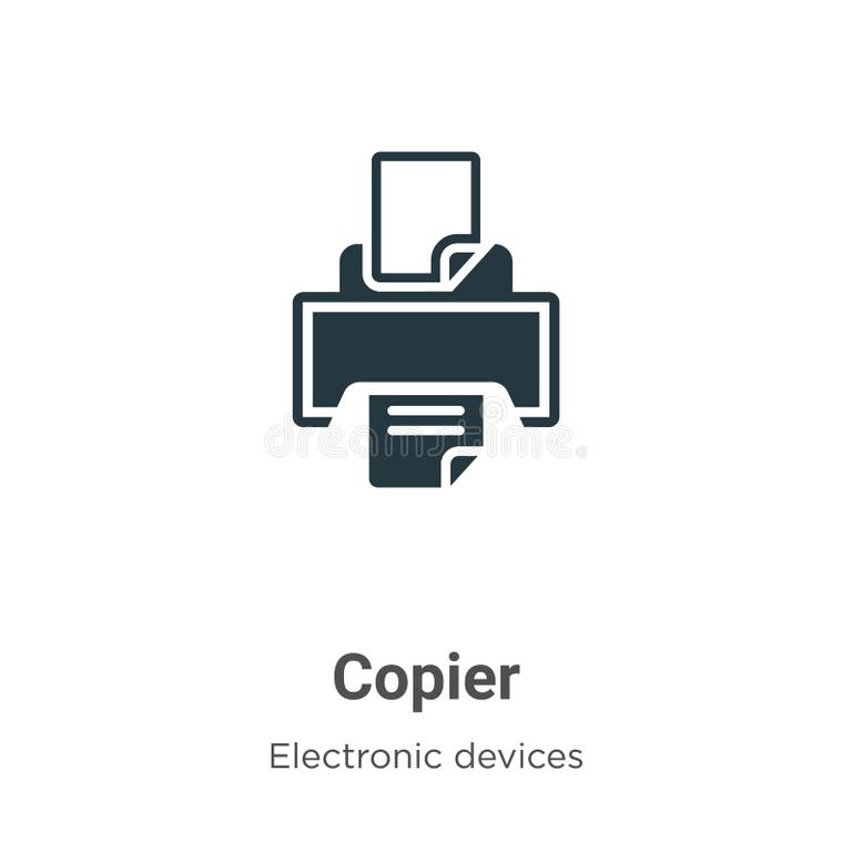 Copier Vector Icon on White Background. Flat Vector Copier Icon Symbol ...