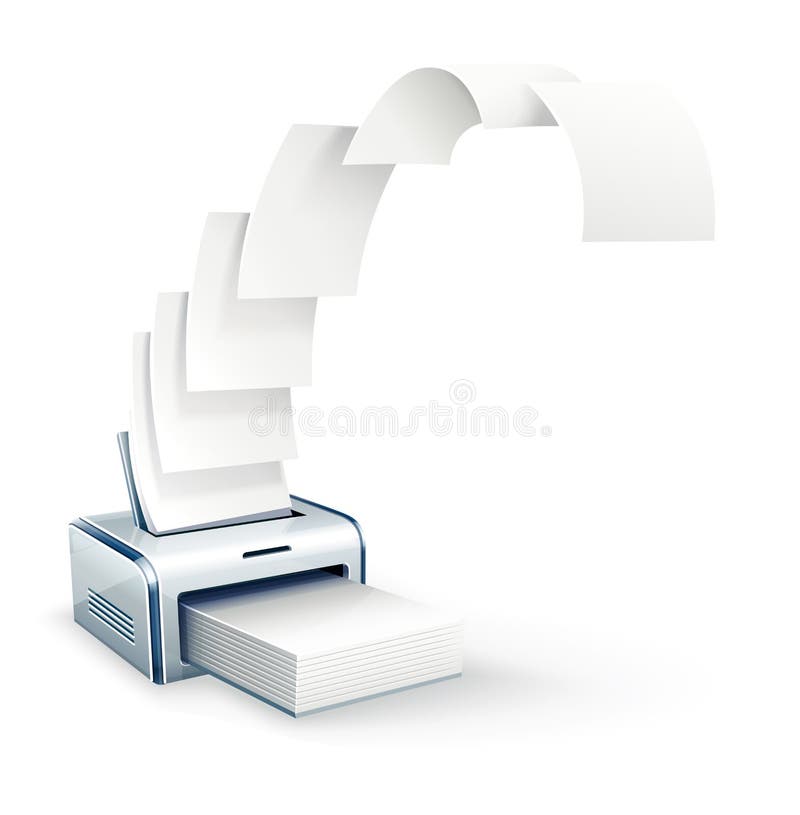 Copies D'impression D'imprimante De Texte Au Papier Avec Le Copyspace ...