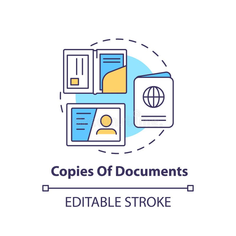 Copies of Documents Blue Gradient Concept Icon Stock Vector ...