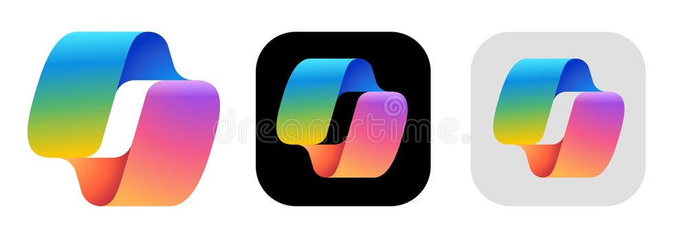 Copilot Logo Icon Set. Copilot Logo Button of Digital Assistant Stock ...