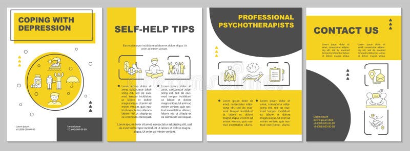 Coping with Depression Brochure Template Stock Vector - Illustration of ...