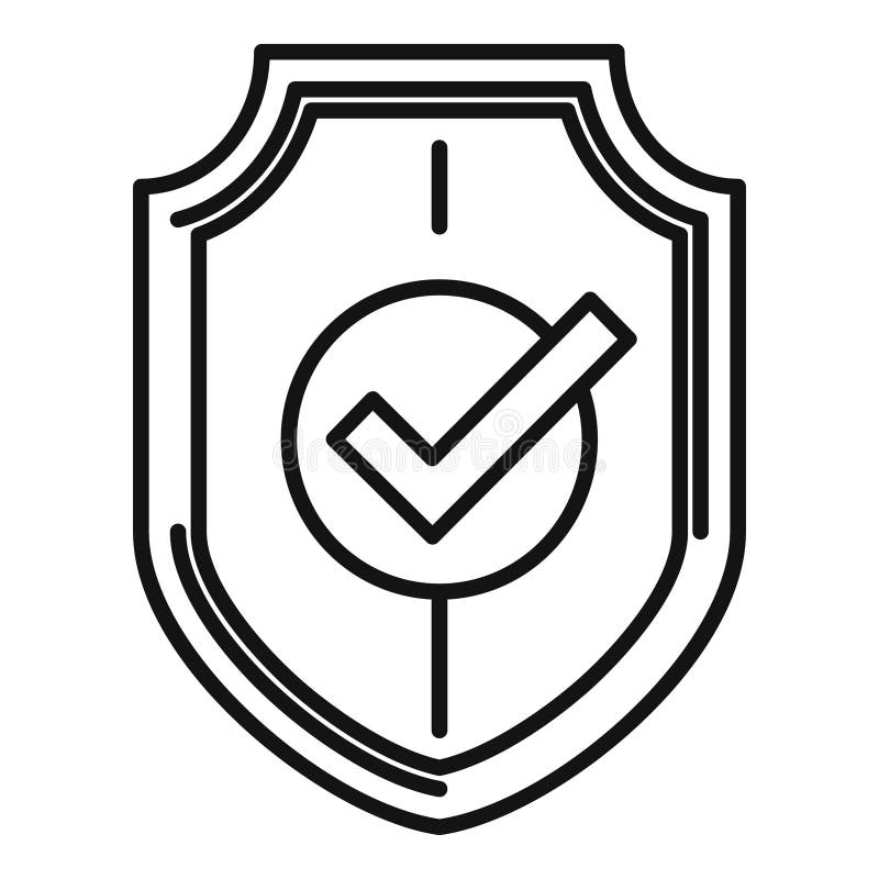 Coping Skills Shield Icon Outline Vector. Health Mental Stock Vector ...