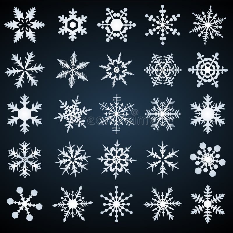 Copos De Nieve - Conjunto Del Vector Ilustración del Vector ...