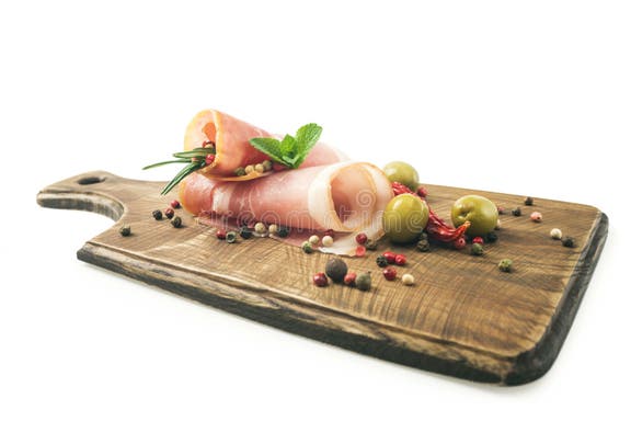 Coppa Pork Collar Ham. Cold Cuts on Wood Stock Photo - Image of cuts ...