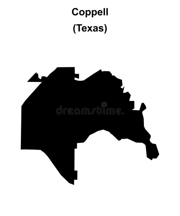 Coppell outline map stock vector. Illustration of texas - 357643735