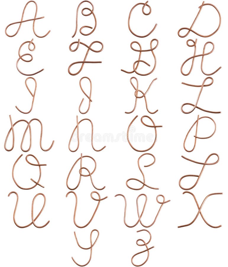 A, B, C, D Vector Letters Made of Metal Copper Wire. Stock Vector ...