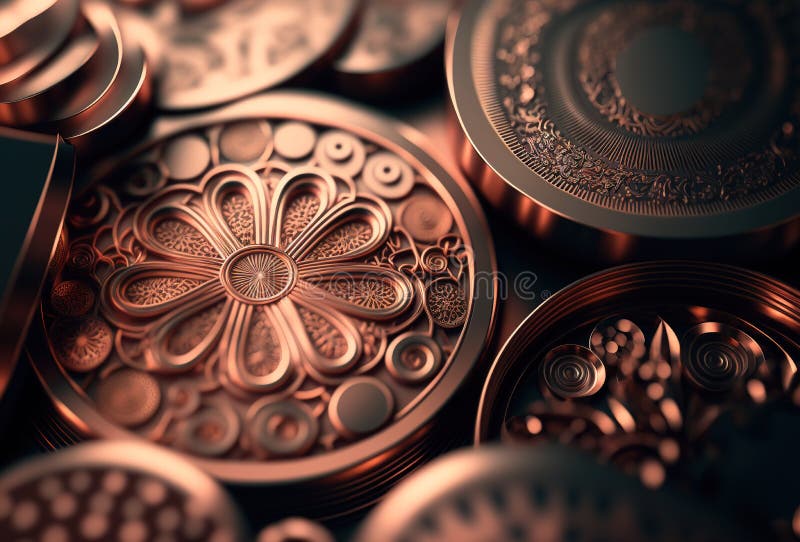 Copper Background, Close Up Macro Image. Three Dimensional Style Stock ...