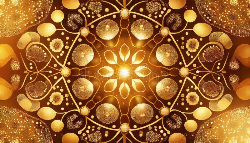 Copper Background with Geometric Patterns in the Shape of a Flower or ...