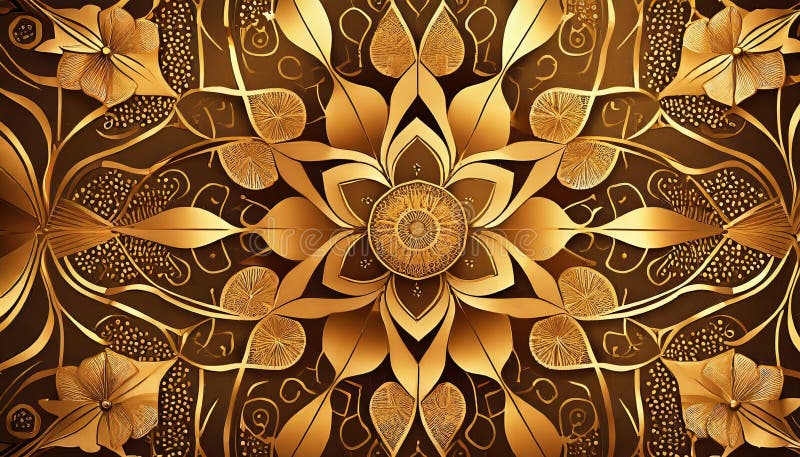 Copper Background with Geometric Patterns in the Shape of a Flower or ...