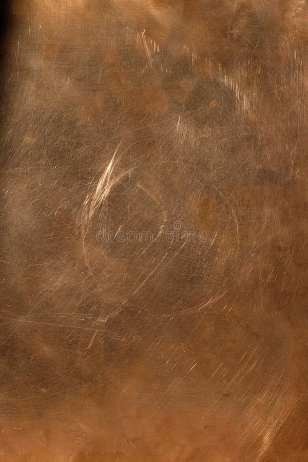 Copper Background with Scratches. Abstract Copper Metallic Plate Stock ...