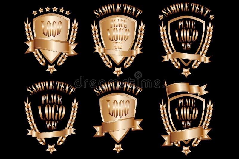 Copper_badge_set illustration de vecteur. Illustration du indicateur ...