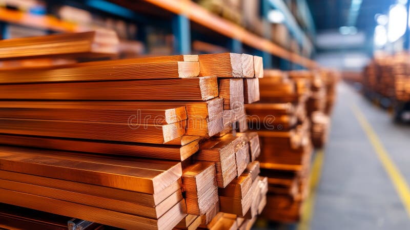 Copper Bar Stockpile in Warehouse Rows of Neatly Stacked Copper Bars in ...