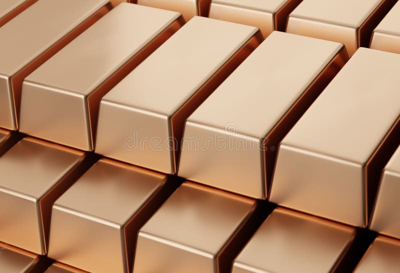 Copper bars in bank vault stock illustration. Illustration of storage ...