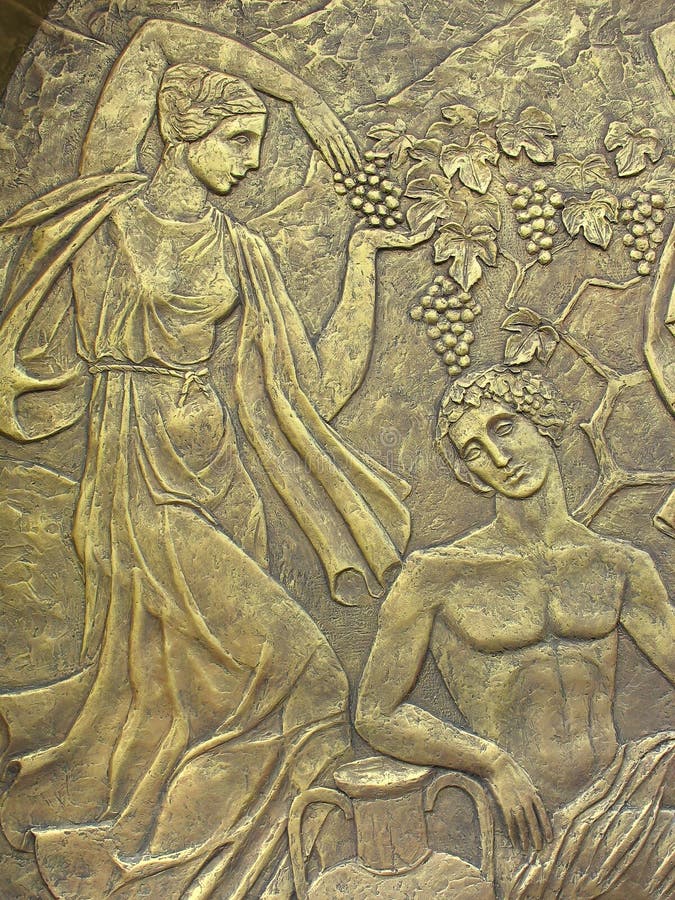 Copper Bas-relief on the Basis of Ancient Myths Stock Image - Image of ...
