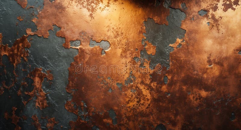 Copper and Black Patina Texture, Abstract Background with Oxidation and ...
