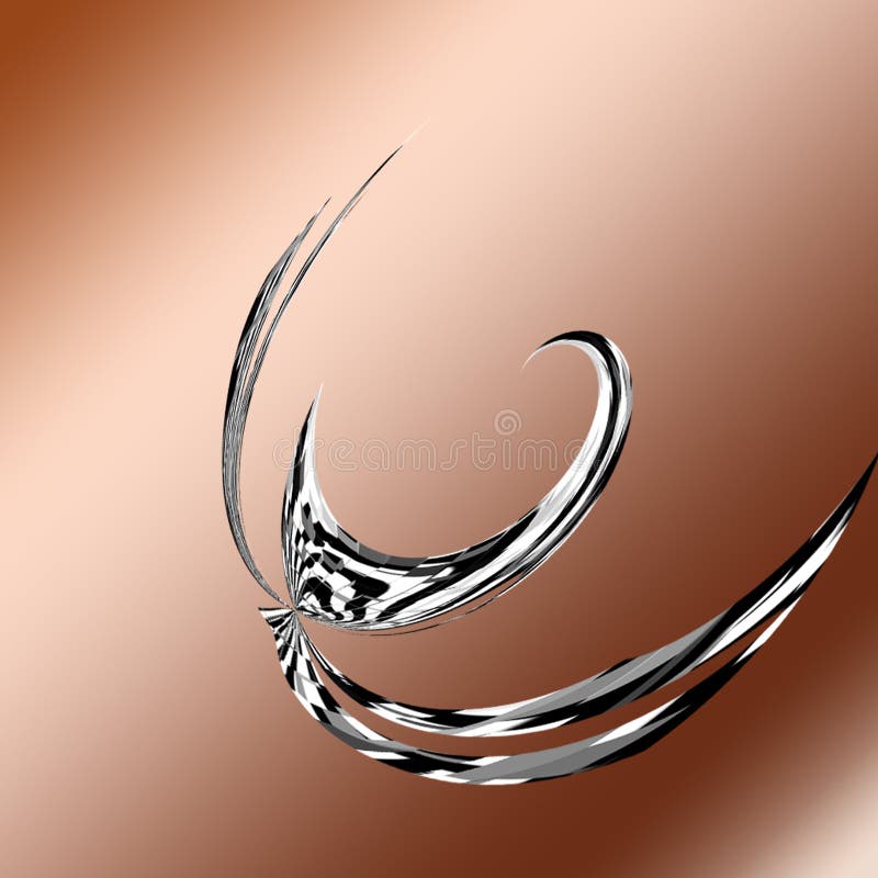 Copper Black White Gray Graphic Design. Object with Curves and Points ...