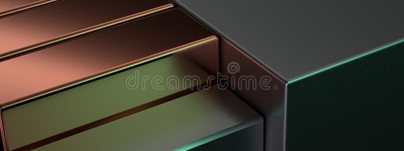 Copper Box Collective Metallic Elegant Modern 3D Rendering Image ...