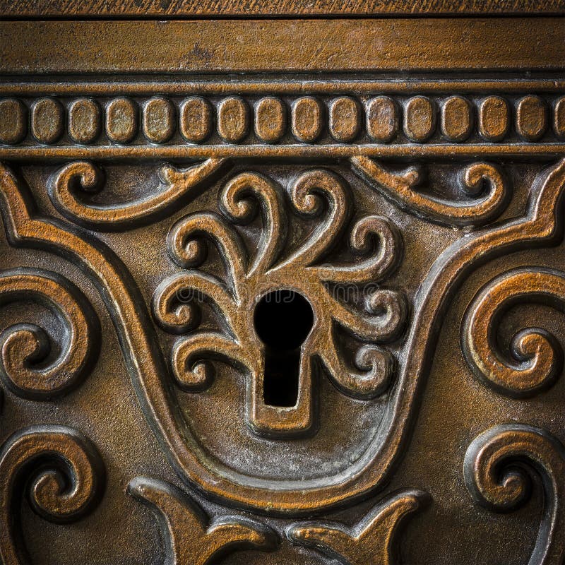 Copper box keyhole stock image. Image of metal, container - 273481255
