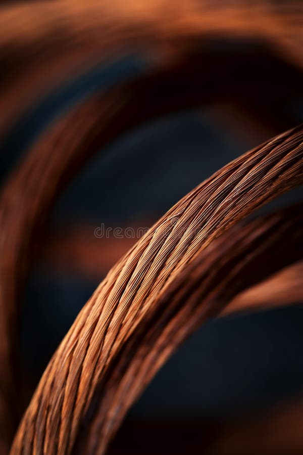 Copper braided cable stock photo. Image of wire, power - 98458312