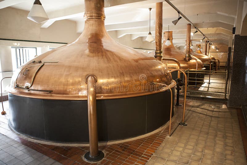Copper Brewing Vats for Fermentation Stock Photo - Image of ...