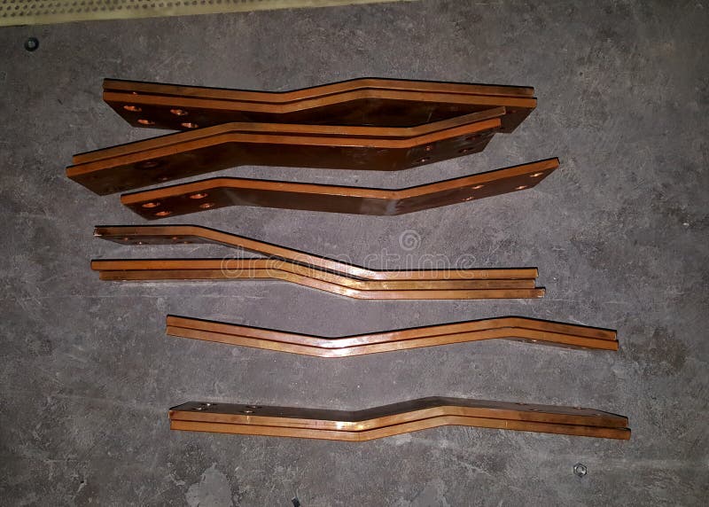 Copper Bus Bar Prepared for Modification Stock Image - Image of energy ...