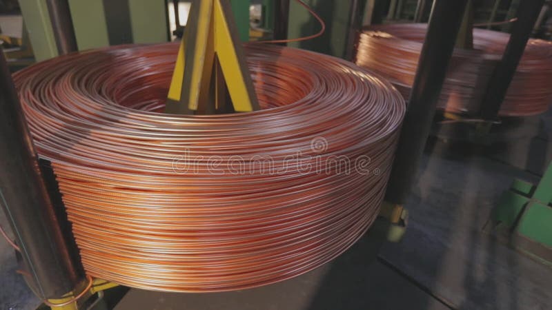 Copper Cable, a Coil of Copper Cable. Copper Cable Manufacturing Stock ...