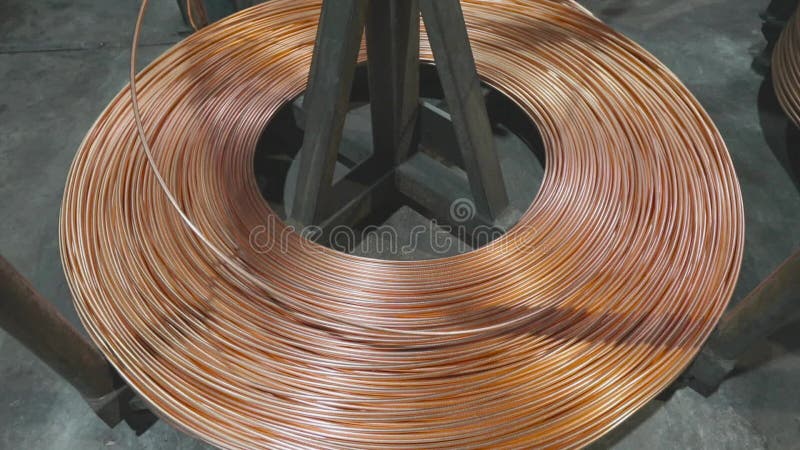 Copper Cable Manufacturing. Copper Cable, a Coil of Copper Cable. Stock ...