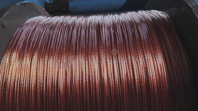 Copper Cable, a Coil of Copper Cable. Copper Cable Manufacturing Stock ...