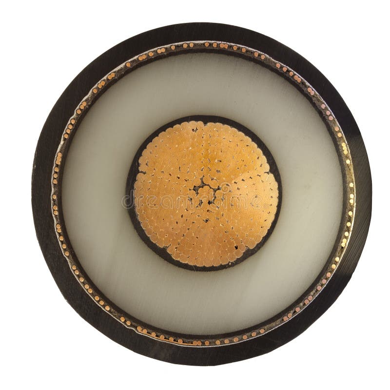 Copper cable cross-section stock image. Image of copper - 20063757