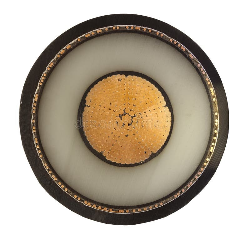 Copper cable cross-section stock image. Image of copper - 20063757