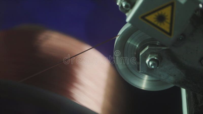 Copper Cable Manufacturing Process. Close-up Wire Production Stock ...
