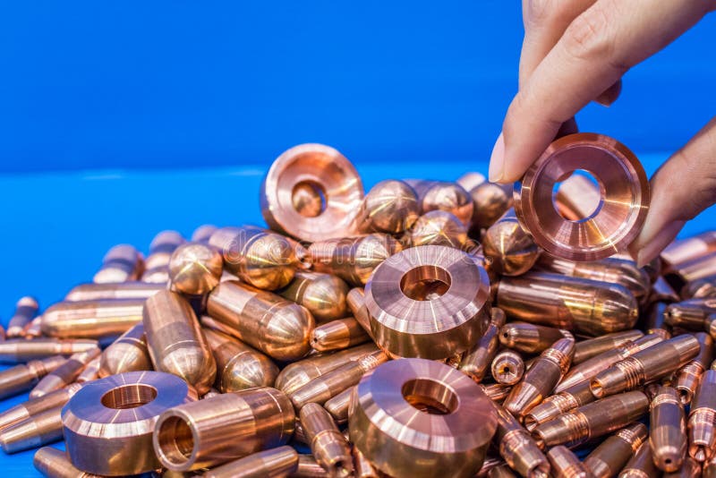 Copper and cap tips stock image. Image of industry, machinery - 79183253