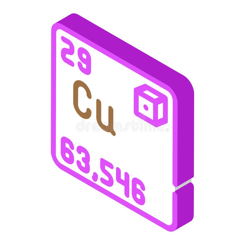 Copper Chemical Element Isometric Icon Vector Illustration Stock ...