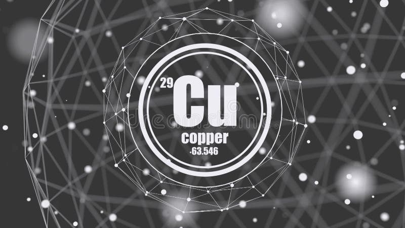 Copper chemical element. stock footage. Video of education - 191813752