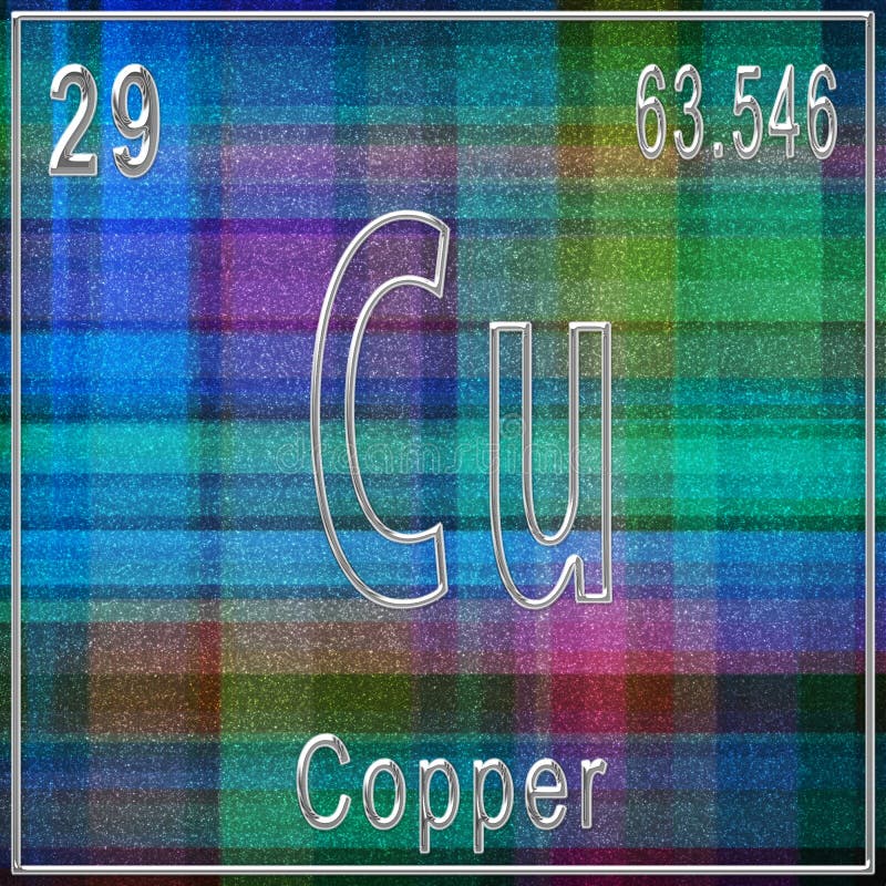 Copper Chemical Element, Sign with Atomic Number and Atomic Weight ...